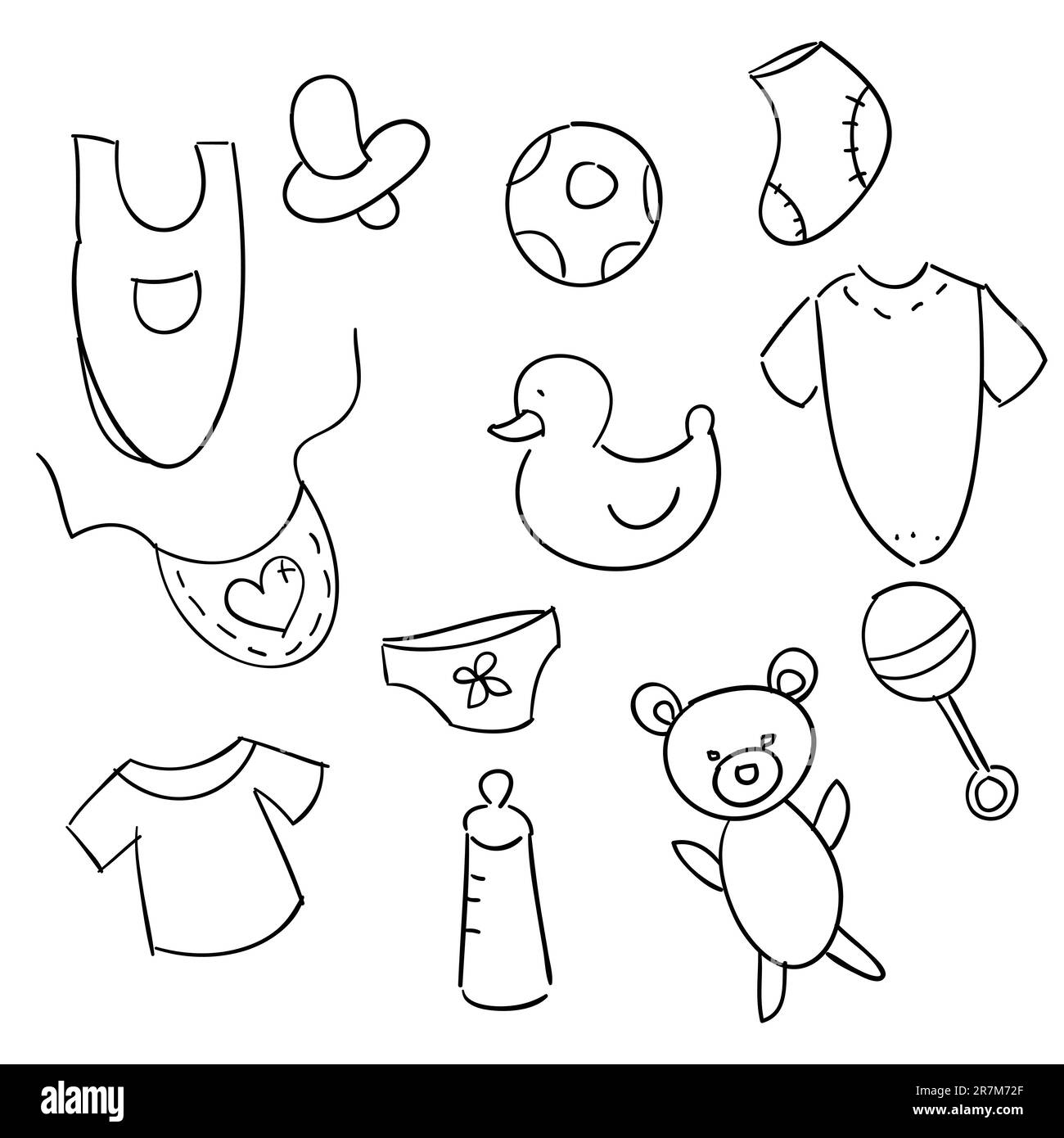 Hand drawn baby icons, vector illustration Stock Vector Image & Art - Alamy