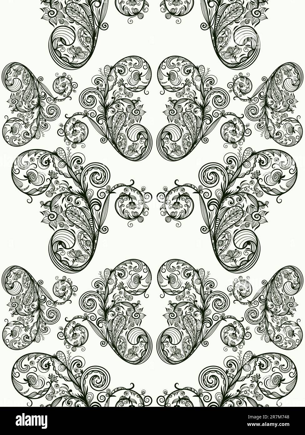 Floral pattern hand made Stock Vector Images - Alamy