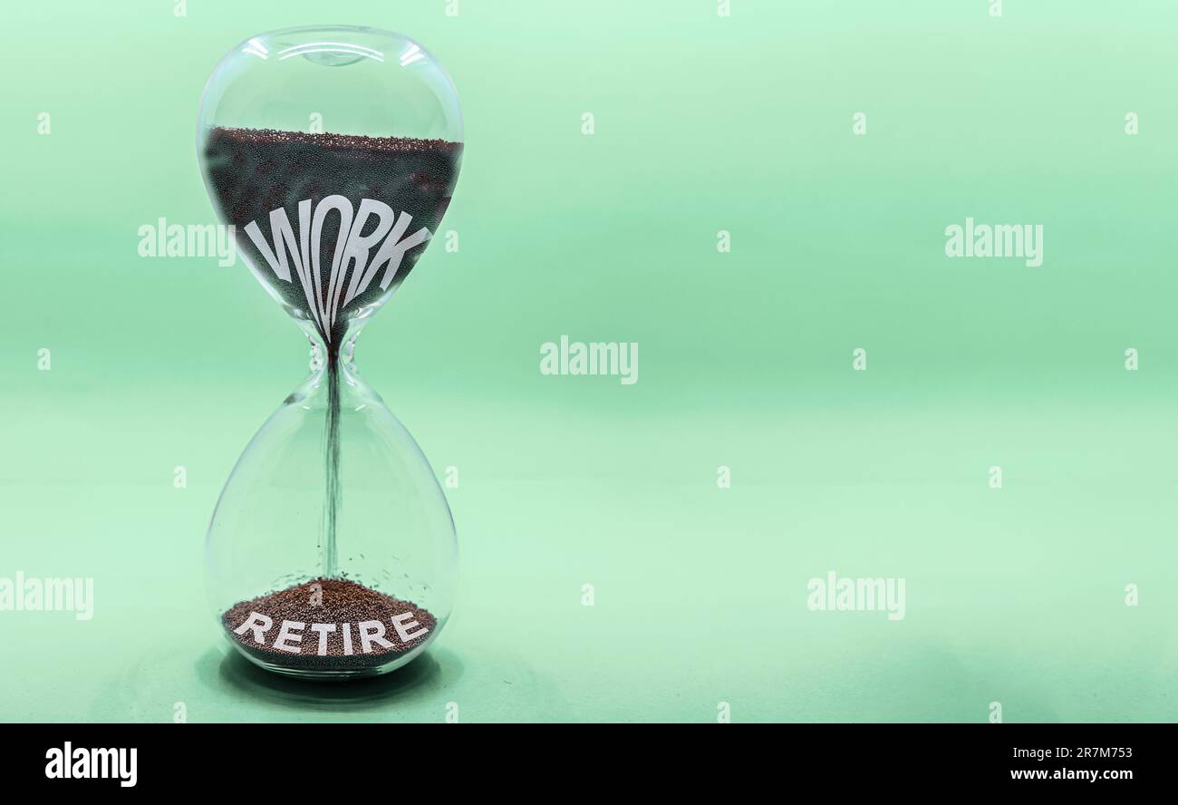 Work and retire words inside an hourglass. Suitable for concepts as ...