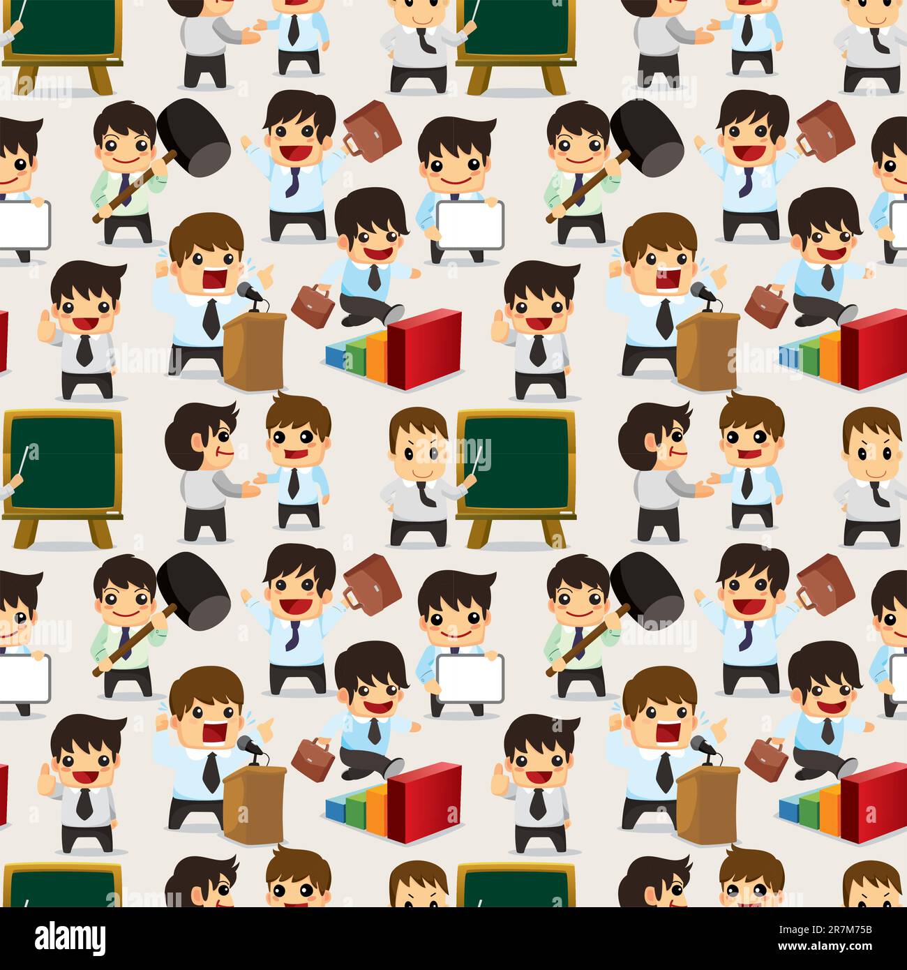 seamless cartoon office worker pattern Stock Vector Image & Art - Alamy