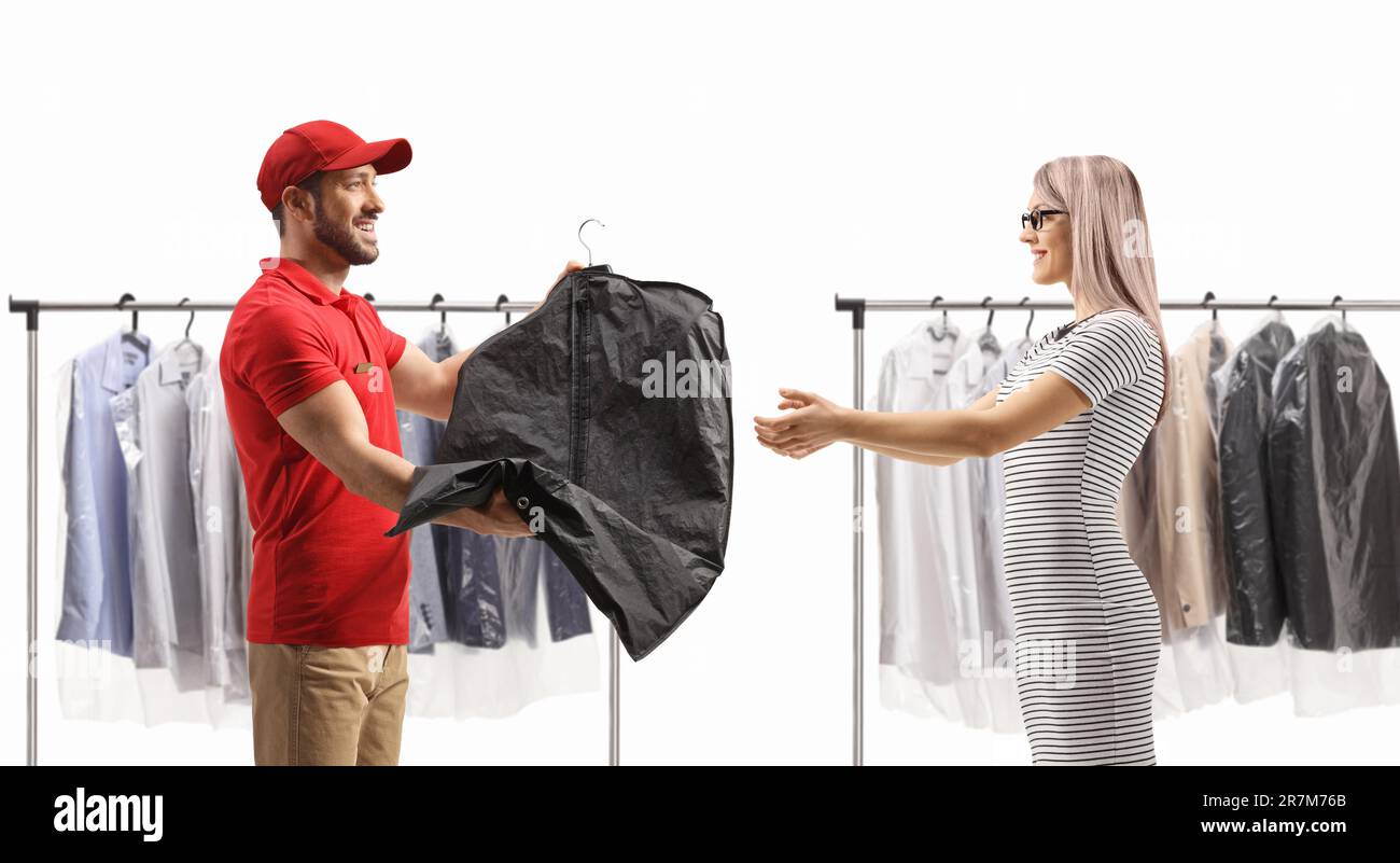 Man woman in clothing store Cut Out Stock Images & Pictures - Alamy