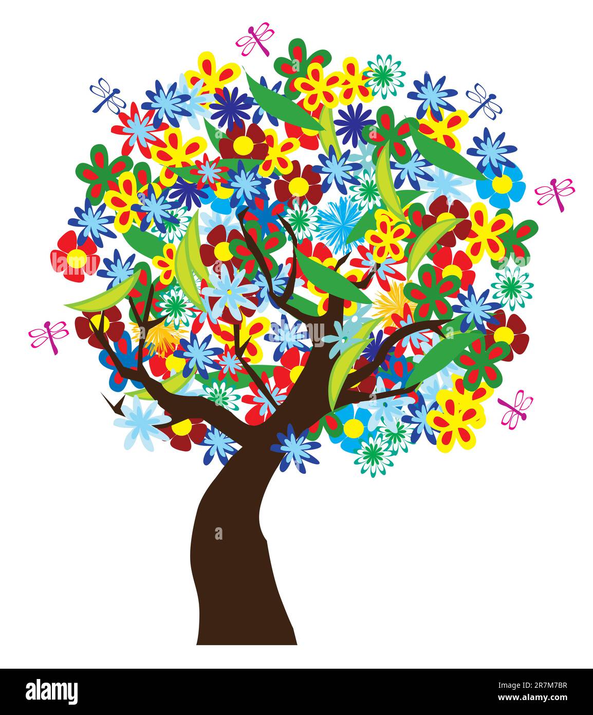 Vector illustration of a floral tree Stock Vector Image & Art - Alamy