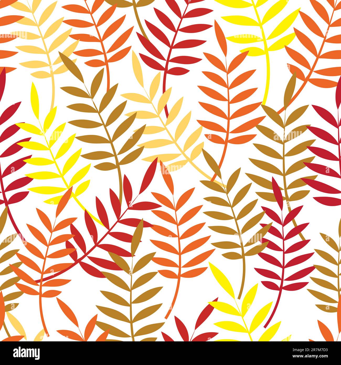 Autumn background. Leaves seamless pattern. Vector leaf. Foliage ...