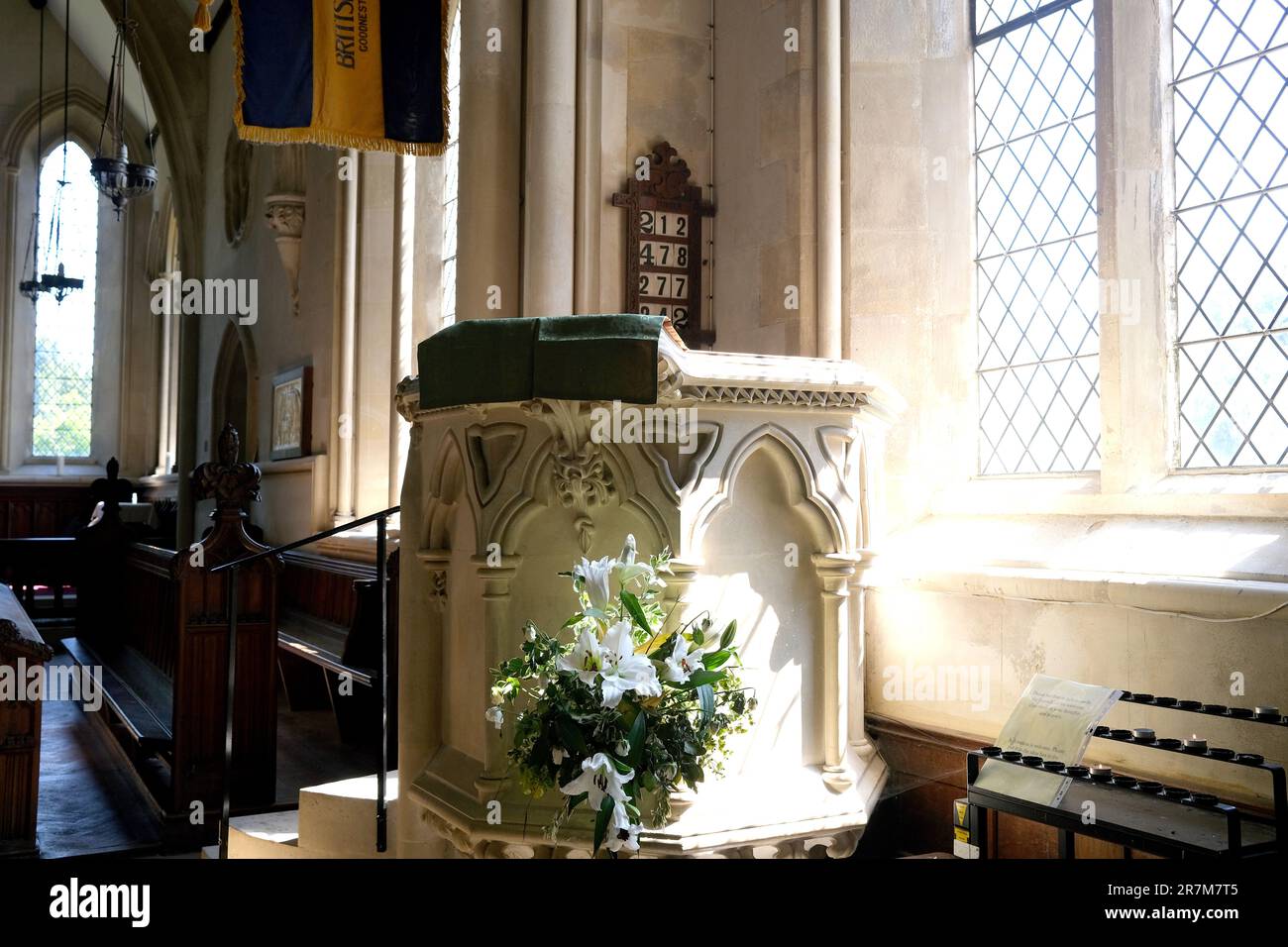 pulpit inside holy cross church, goodnestone, kent,uk june 2023 Stock ...