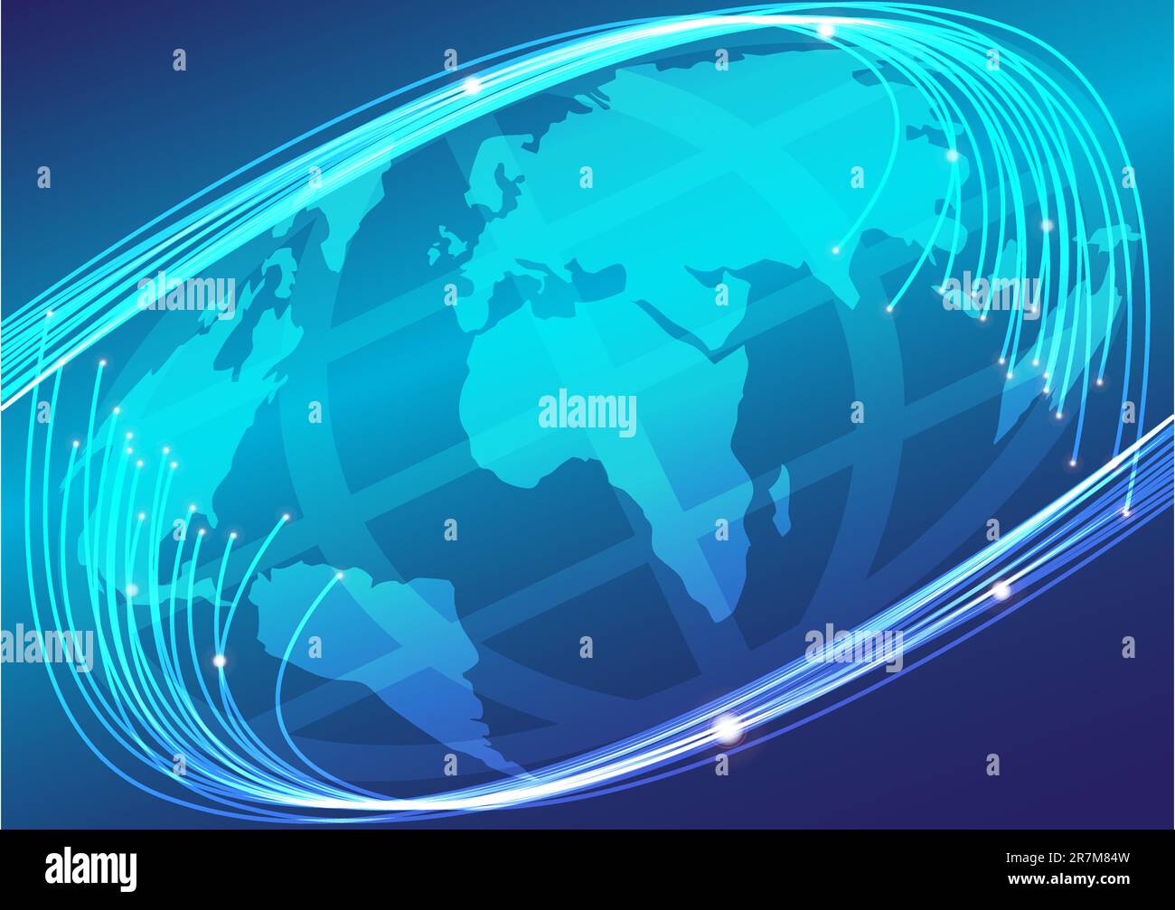 Background - Illustration of World Map with Optical Fibers Stock Vector ...