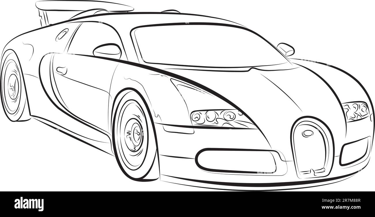 Drawing of the expensive car, vector illustration Stock Vector Image ...