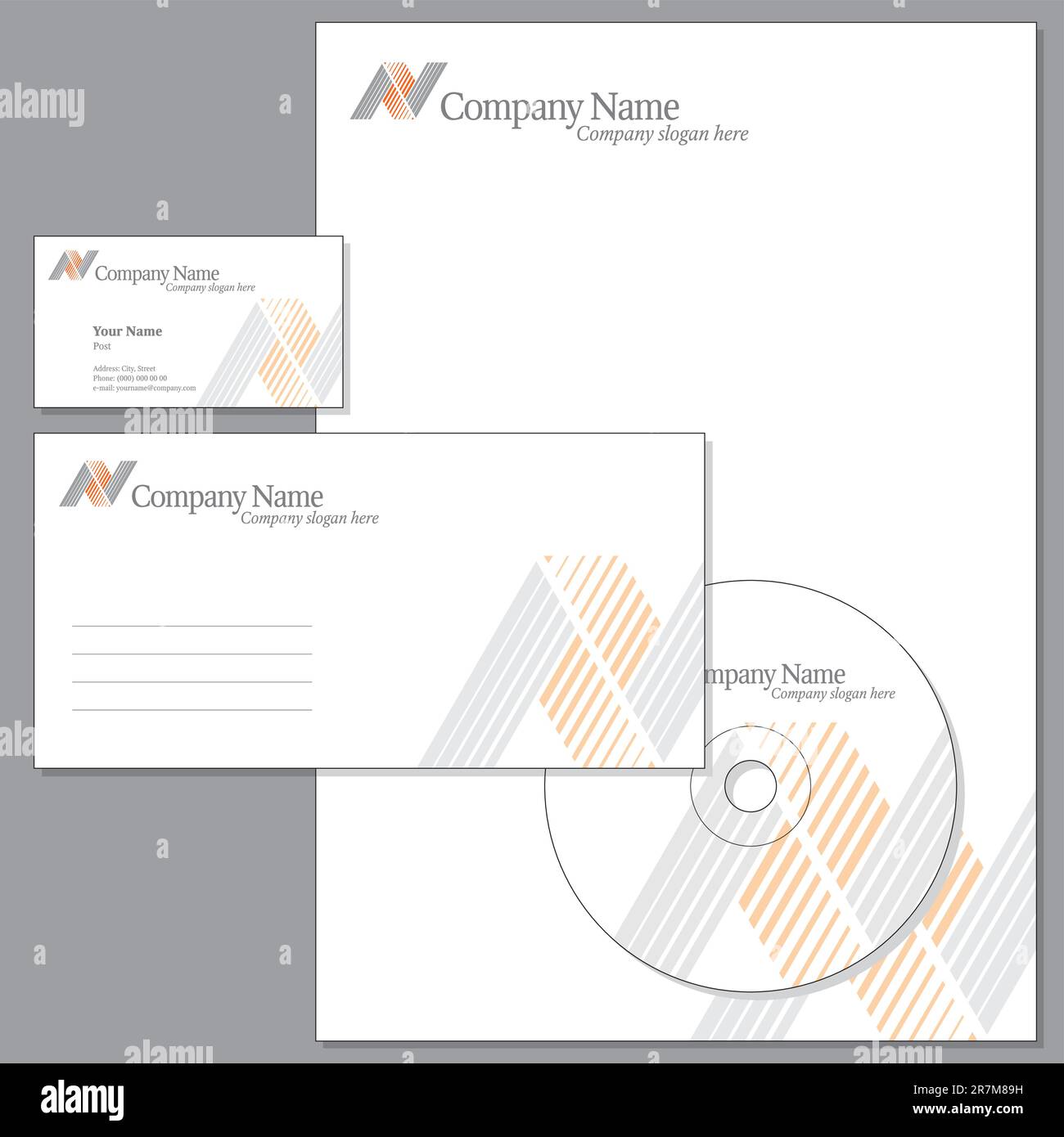 Vector Set of Corporate identity (Envelope, Visiting card, Headed note ...