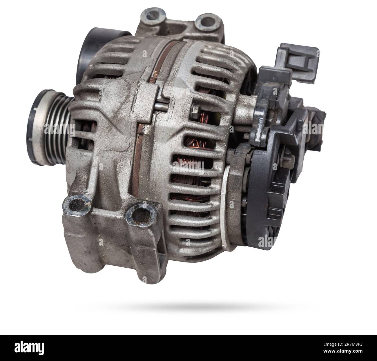 Car generator, car electrical network element on white background ...