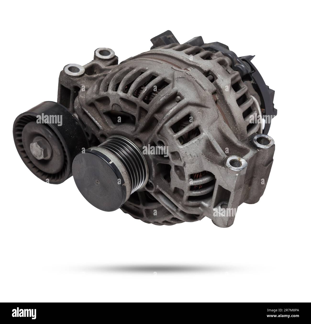 Car generator, car electrical network element on white background ...