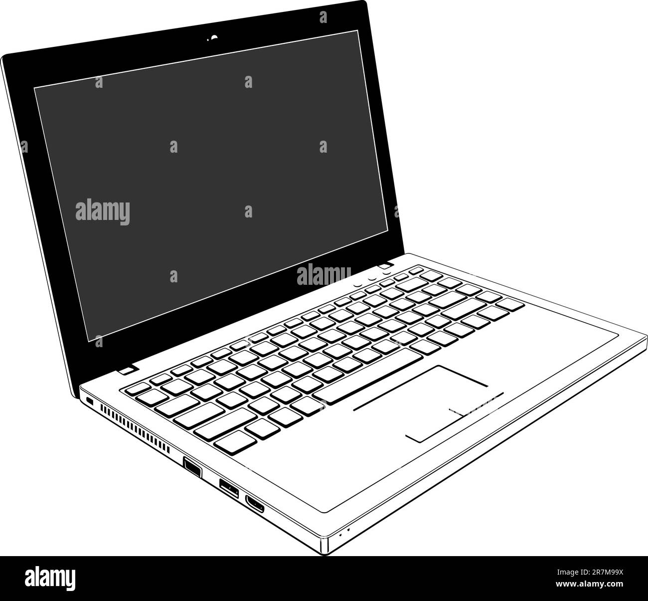 Laptop with gear Black and White Stock Photos & Images - Alamy