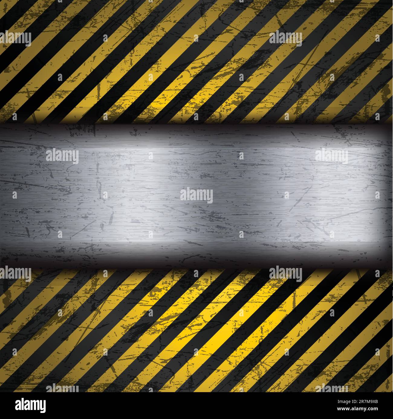 Grunge metal background with yellow and black warning stripes Stock ...