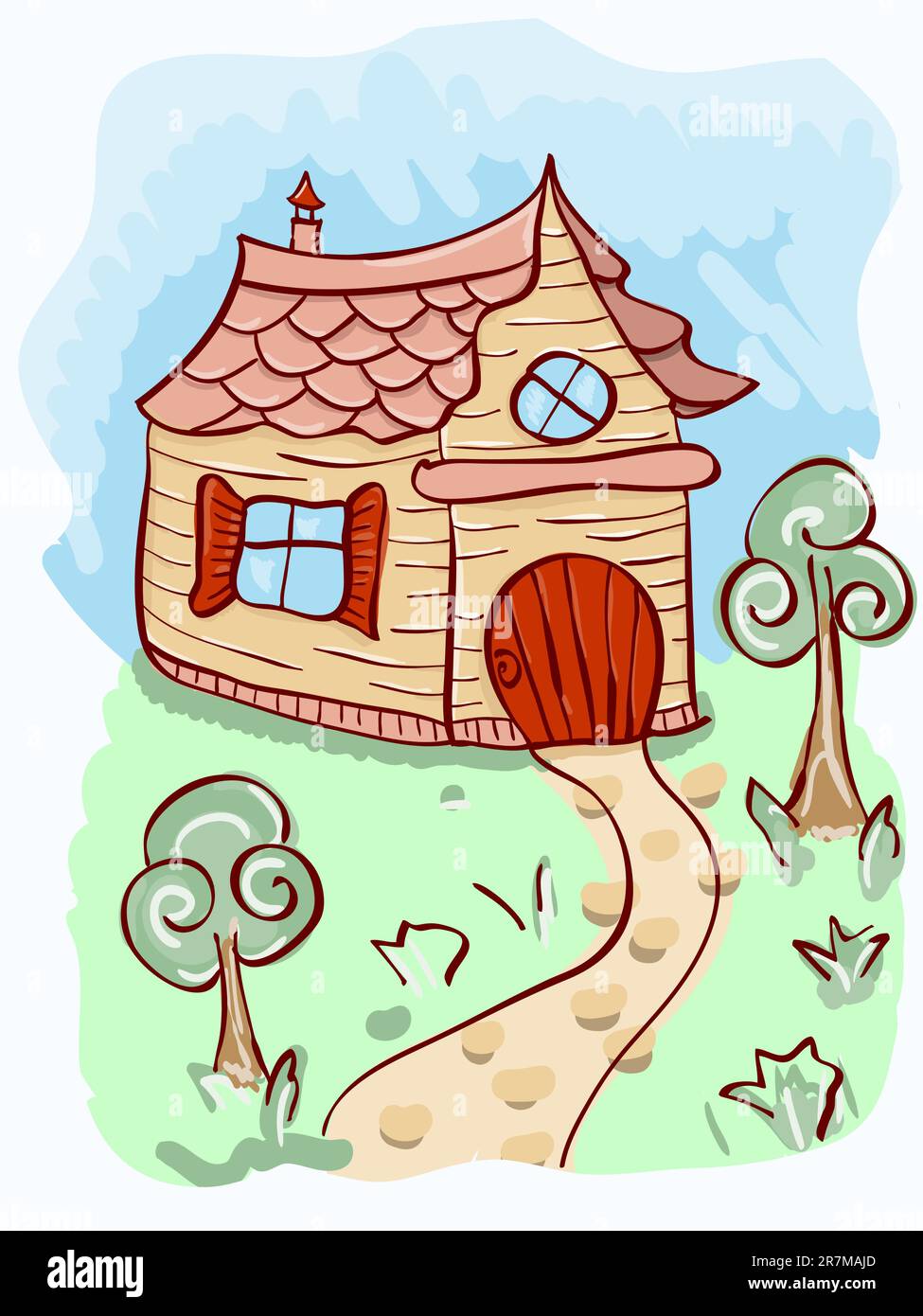 Stone house tree Cut Out Stock Images & Pictures - Alamy