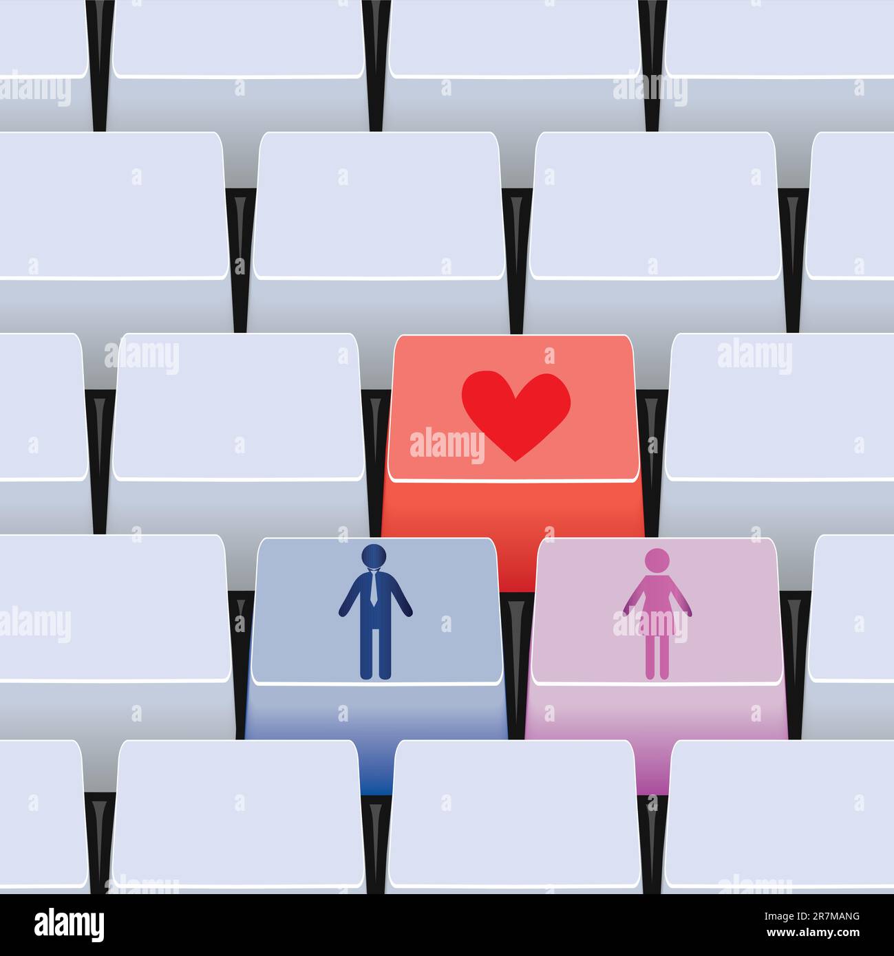 3d love button for couple on keyboard. Cute background Stock Vector ...