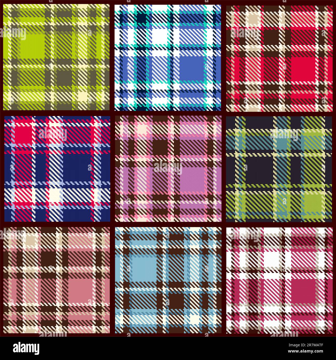 set of seamless checkered vector pattern Stock Vector Image & Art - Alamy