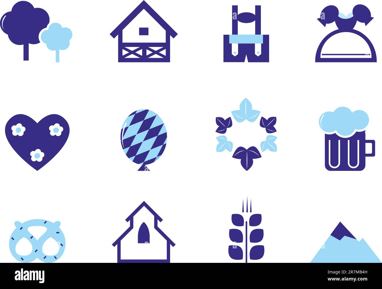 Octoberfest & Germany icons and design elements. Vector icon set Stock ...