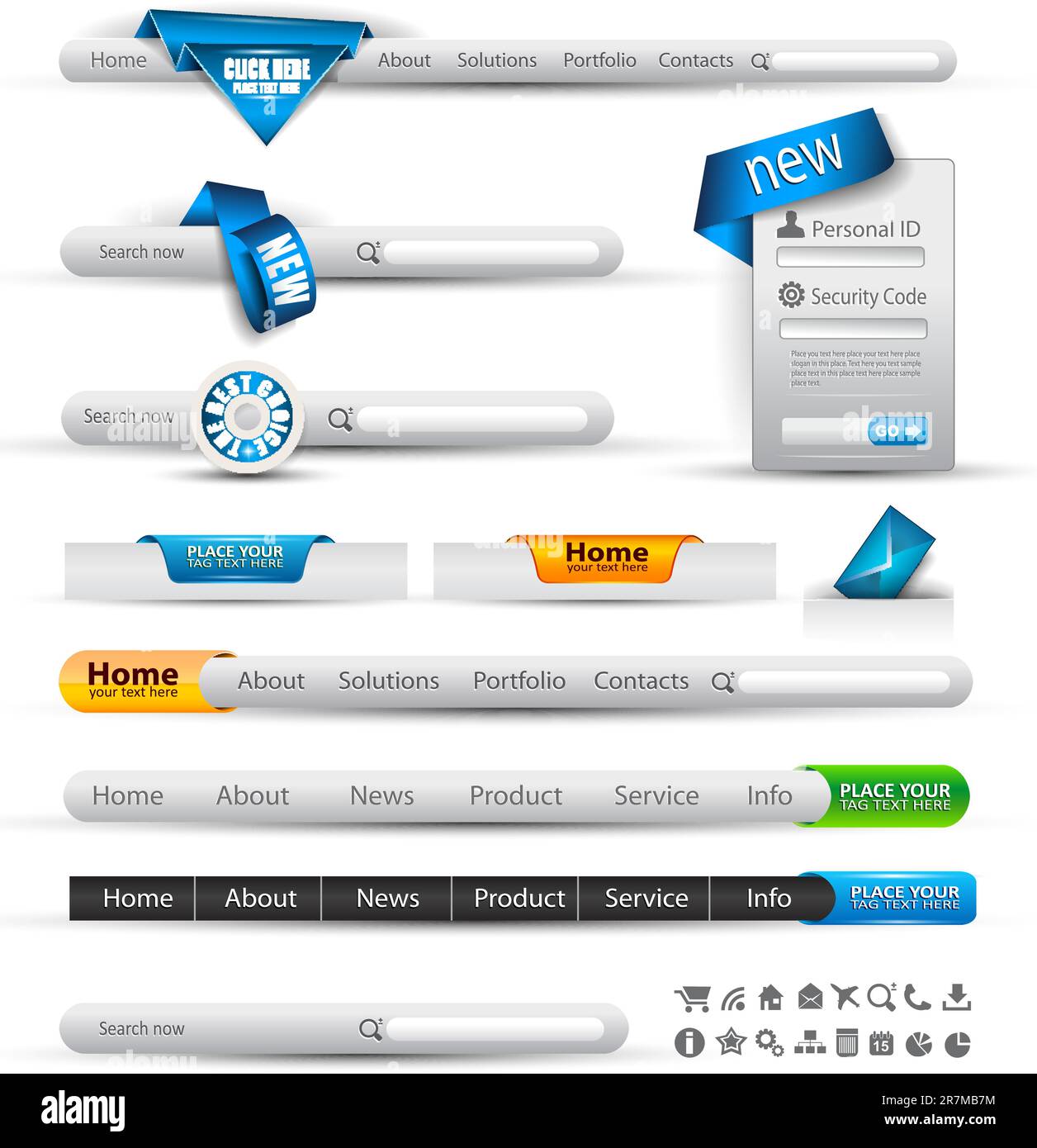 Set of modern original style search banners and web headers with ...