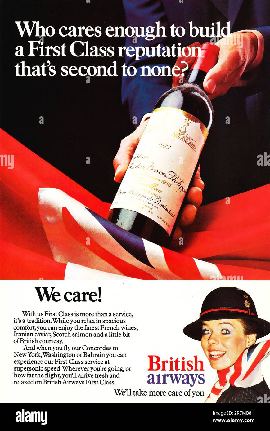 British airways advert in a magazine 1978 Stock Photo - Alamy