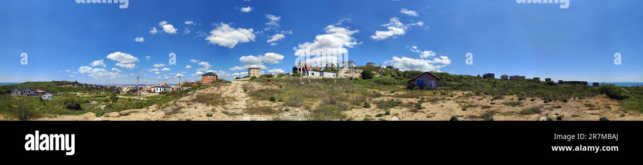 Seamless 360 degree spherical panorama of the day cloudy sky for games ...