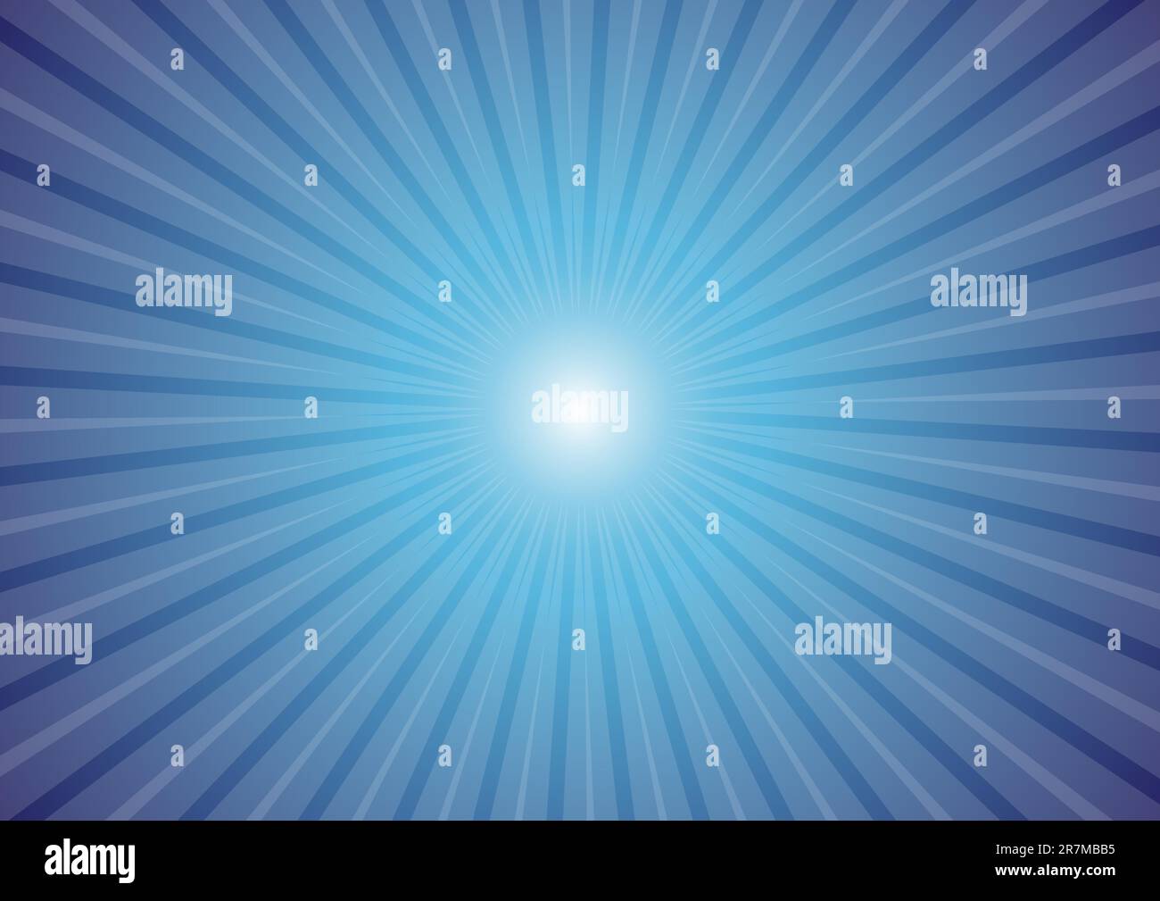 Hot Summer Background - Sun Rays on Blue Background Stock Vector Image ...