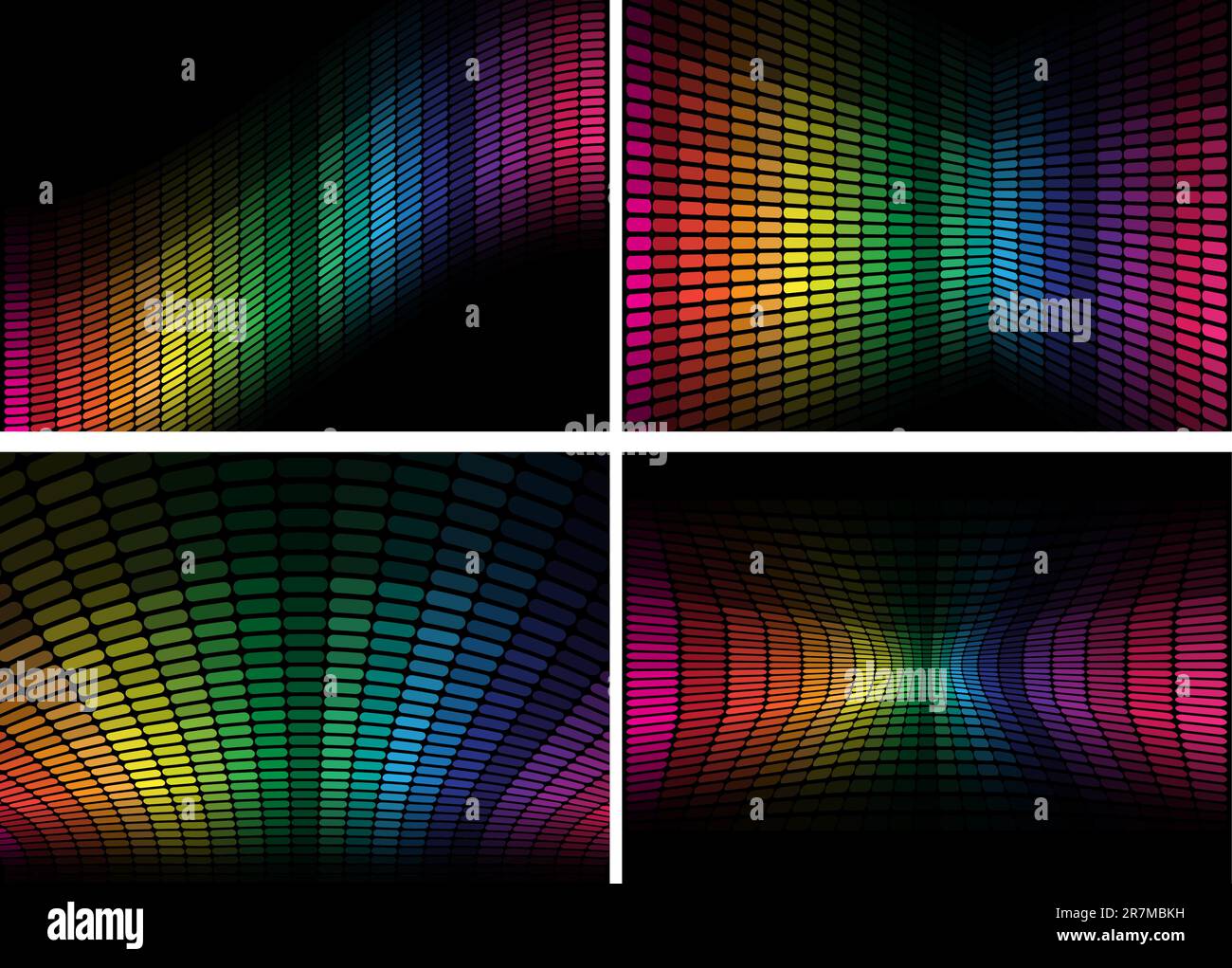 Set of Backgrounds - Multicolor Equalizer on Black Background Stock ...