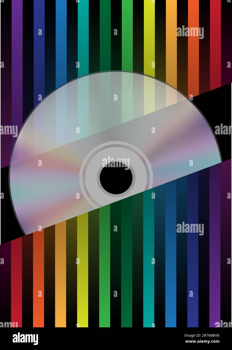 Party Background - Compact Disc on Spectrum Color Strips Stock Vector ...