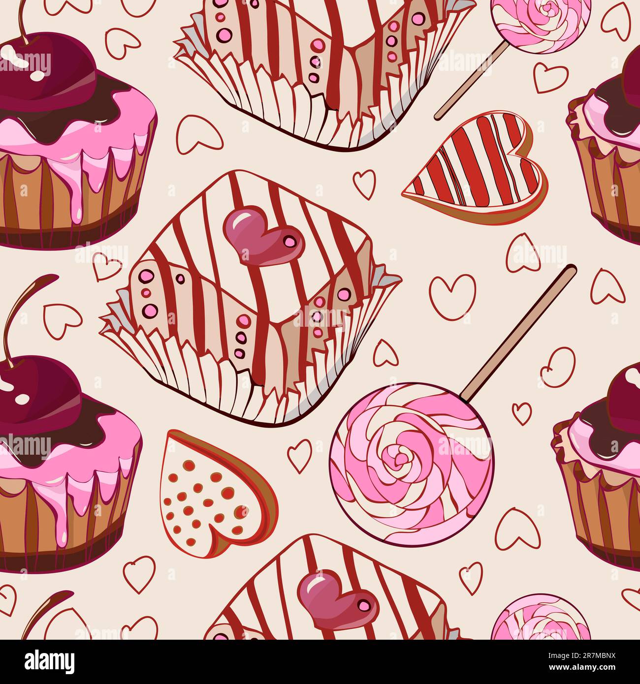 Sweet pattern with cakes. Vector illustration Stock Vector Image & Art ...