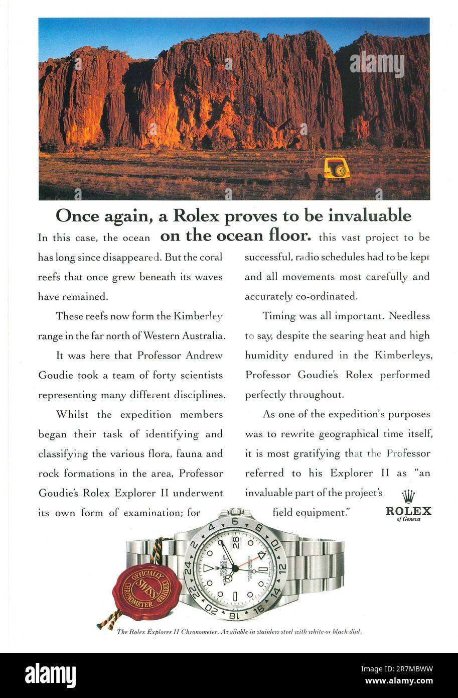 Rolex Explorer II advert in a Natgeo magazine May 1995 Stock Photo - Alamy