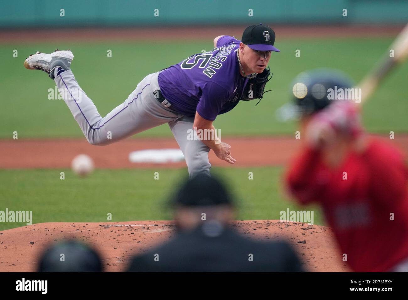 Colorado Rockies starting pitcher Chase Anderson delivers during a ...