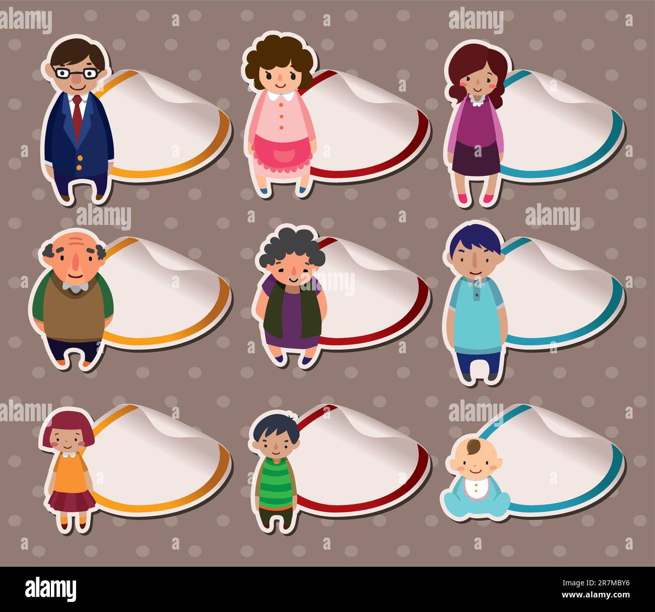 cartoon family Stickers,Label Stock Vector Image & Art - Alamy