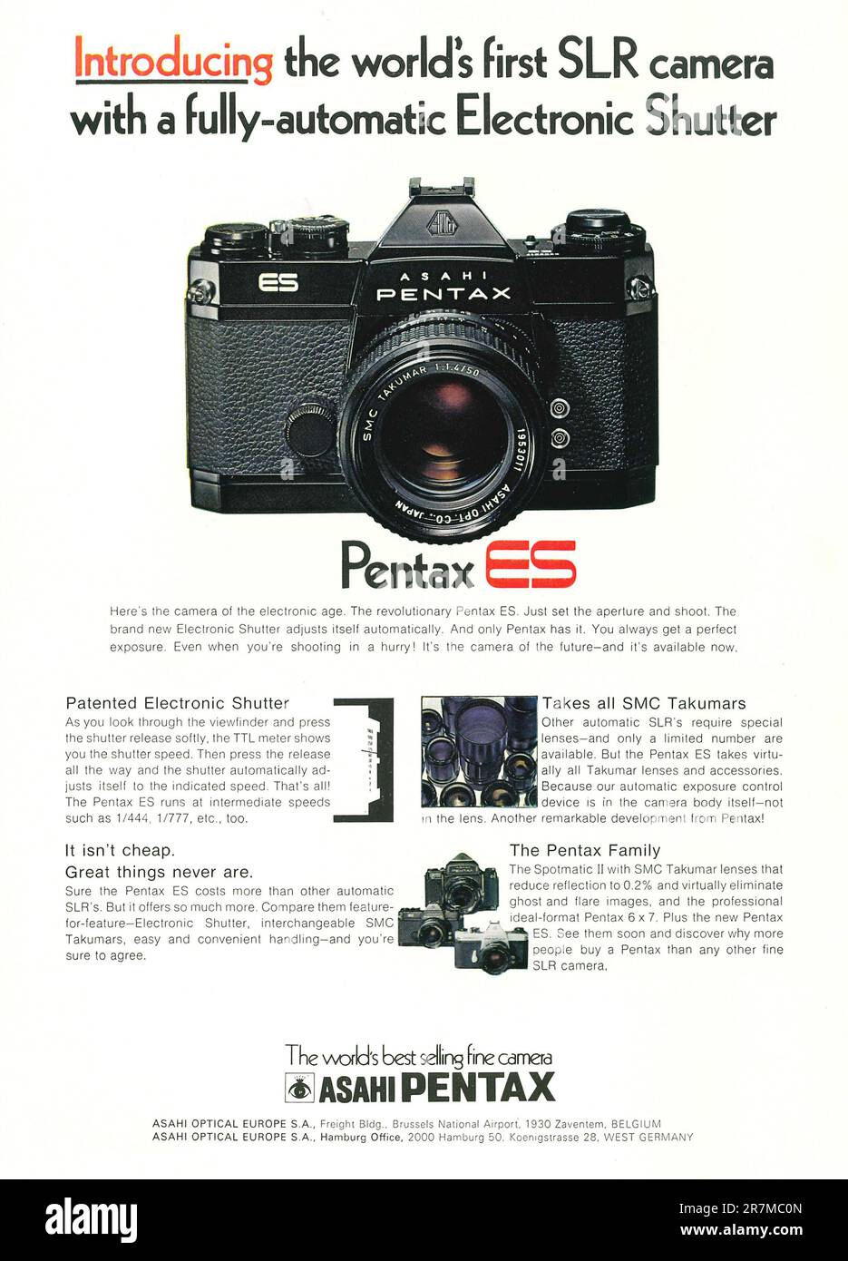 Pentax ES camera advert in a magazine 1972 Stock Photo - Alamy