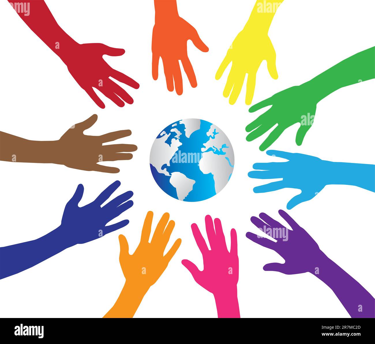 Vector Illustration Of Hands And Planet Earth Stock Vector Image And Art Alamy