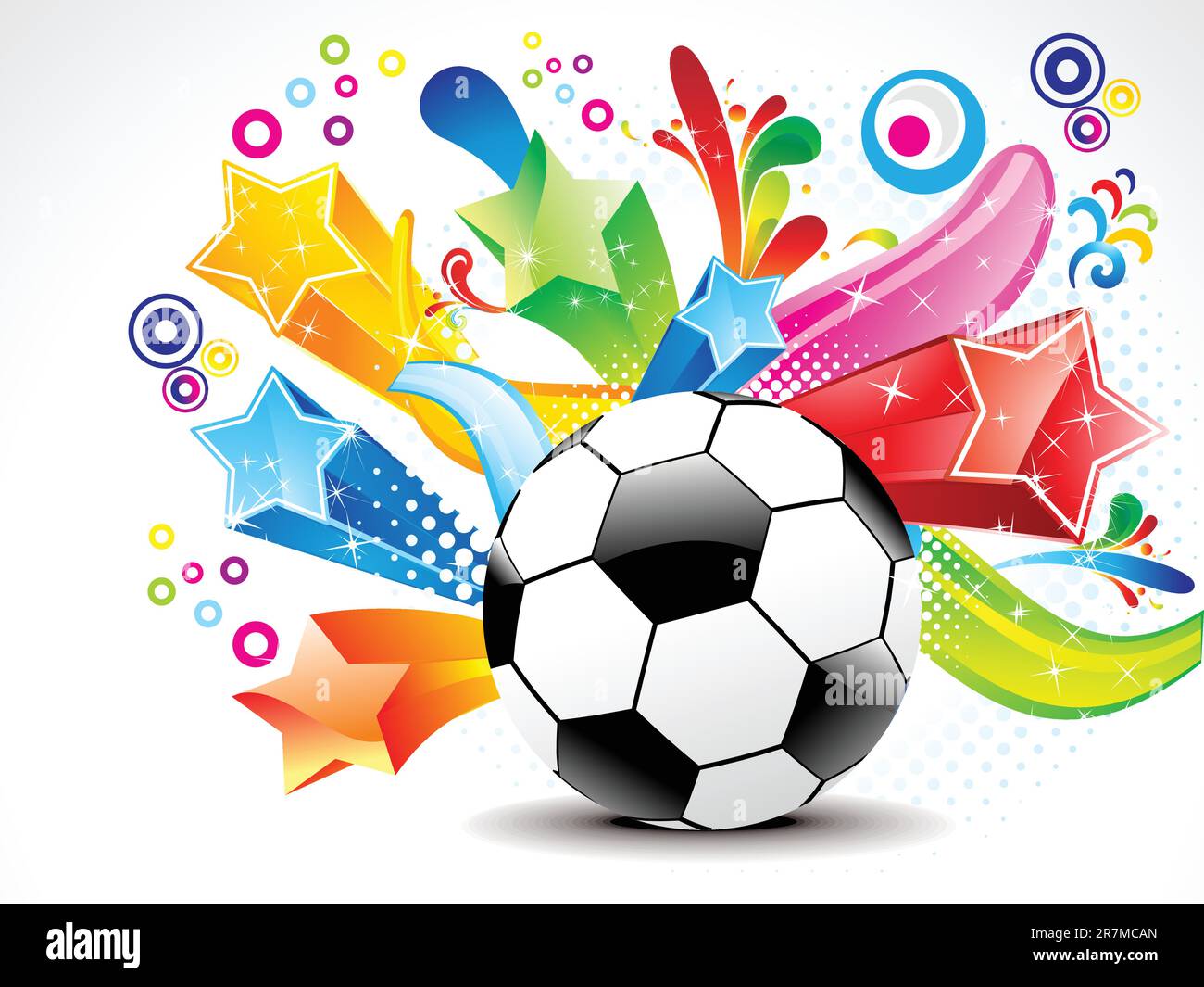 abstract football with colorful star vector illustration Stock Vector ...