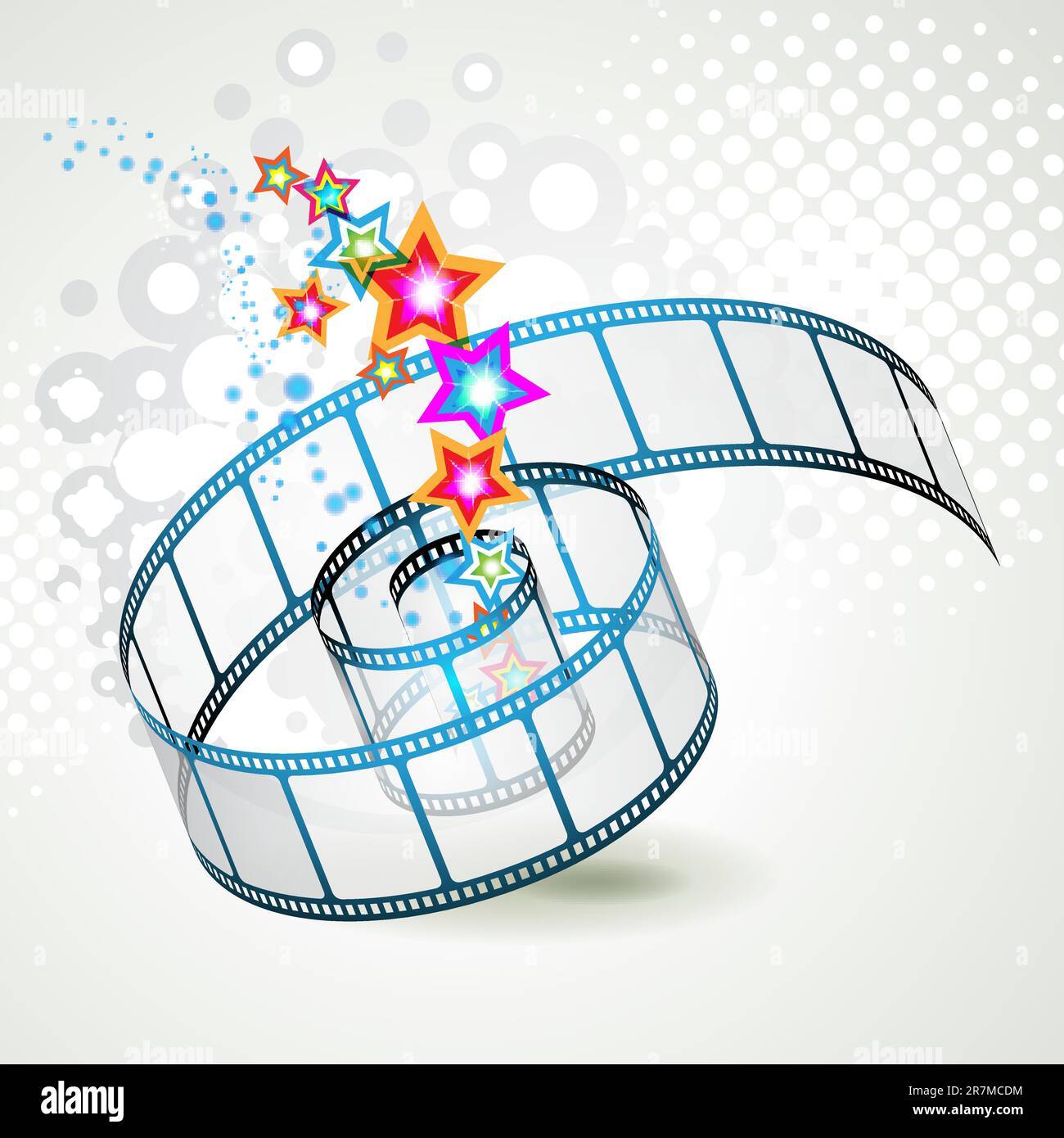 Film frames with colored stars over grey background Stock Vector Image ...