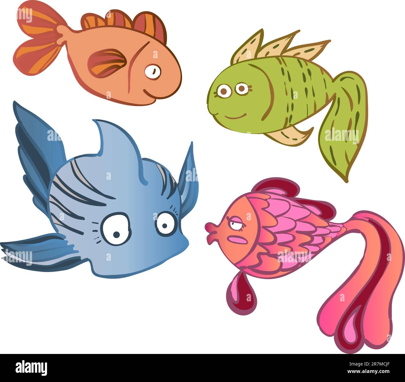 Little emotional fish. Vector illustration Stock Vector Image & Art - Alamy