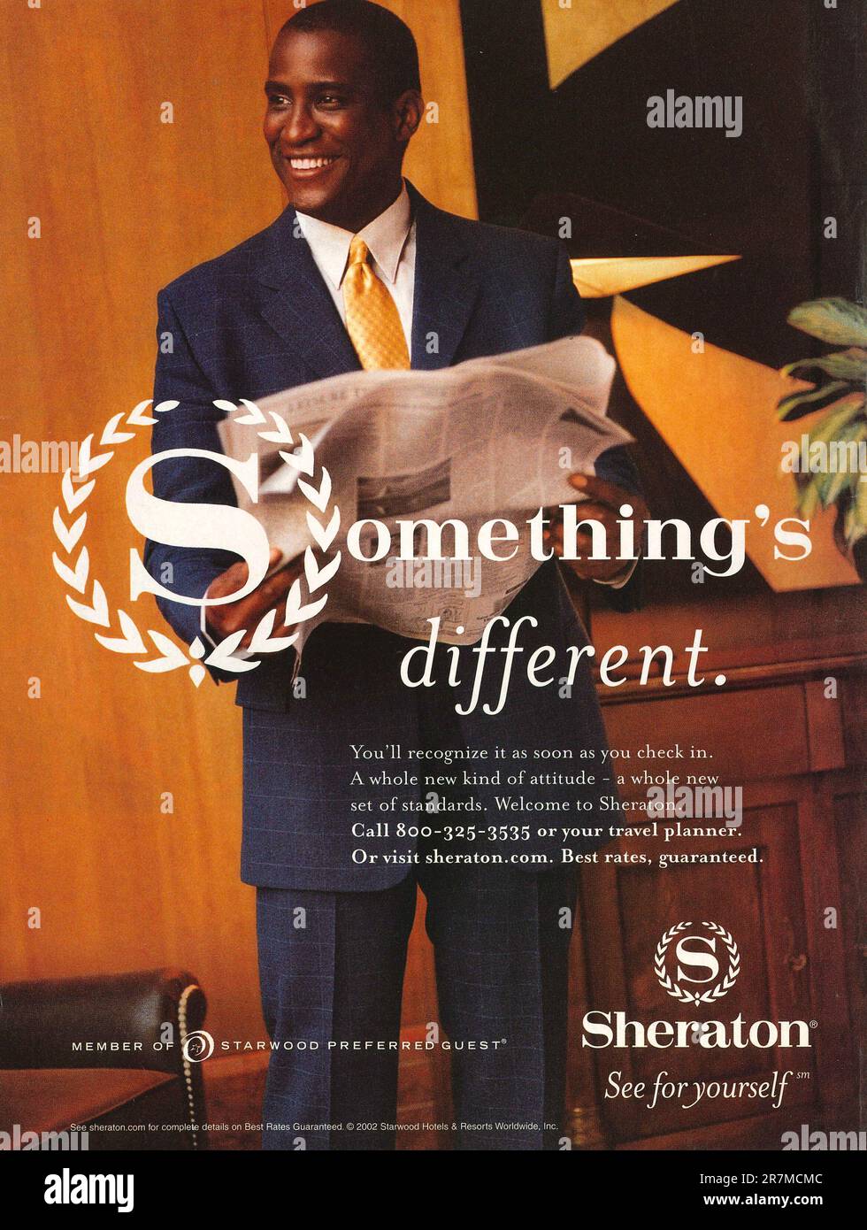 Sheraton hotels advert in a magazine 2002 Stock Photo - Alamy