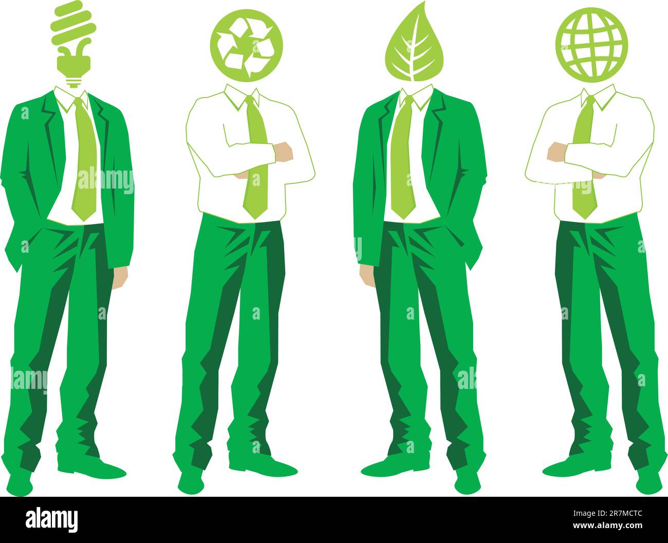 ecological thinking green businessmen, vector Stock Vector Image & Art ...