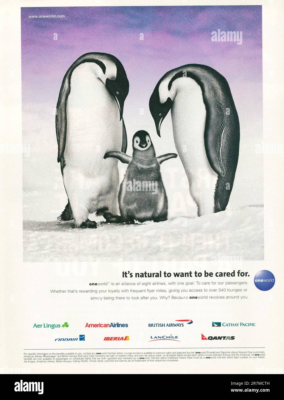 Oneworld members airlines advert in a magazine 2002 Stock Photo - Alamy