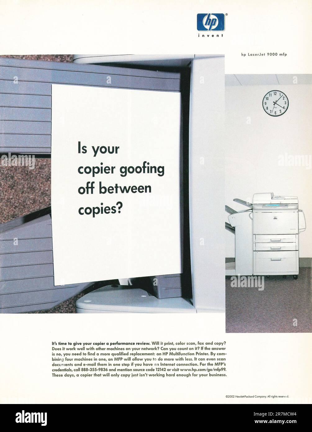 HP Laserjet 9000, HP multifunction printer advert in a magazine 2002 ...