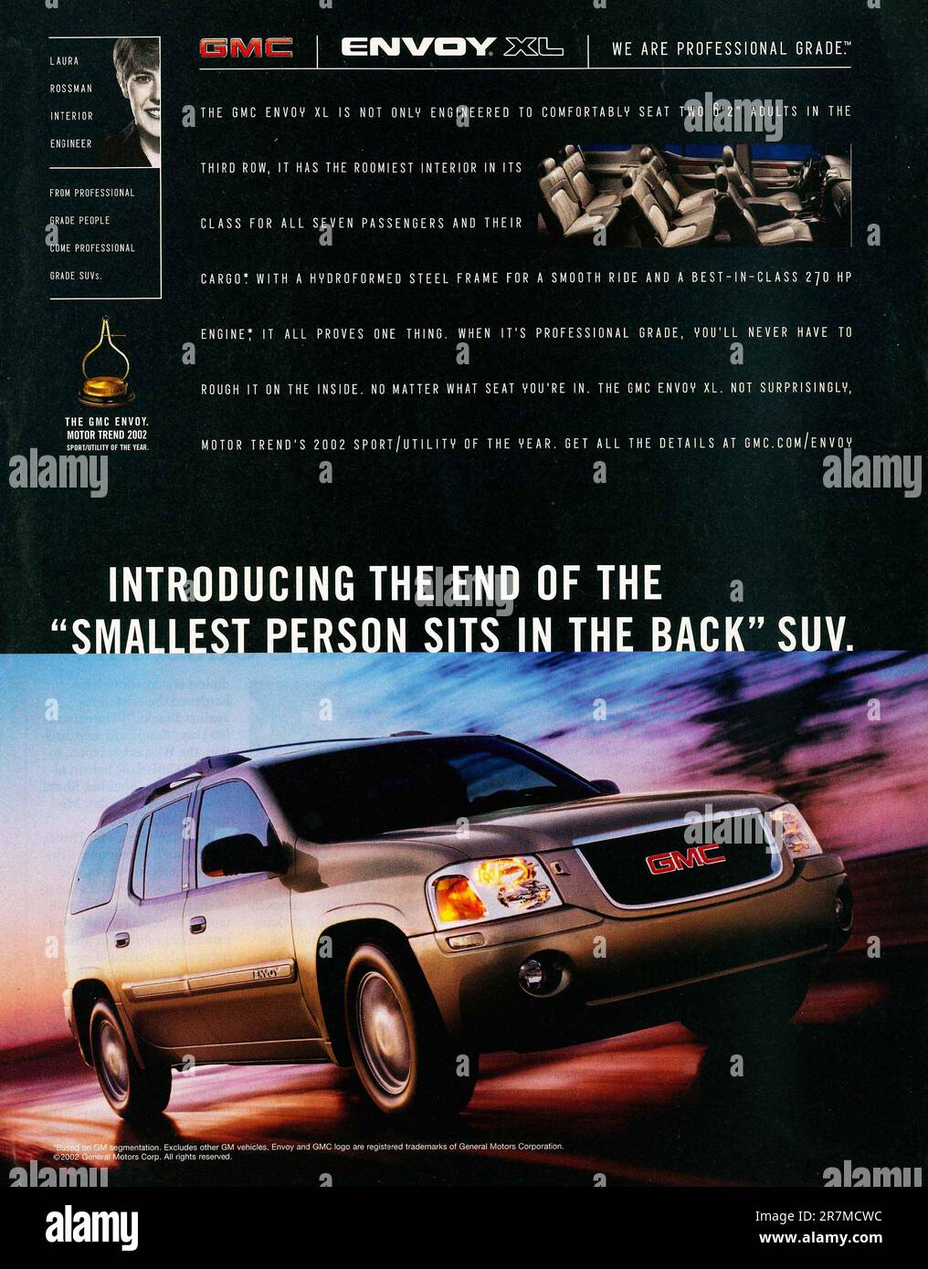 GMC Envoy XL advert in a magazine 2002 Stock Photo - Alamy