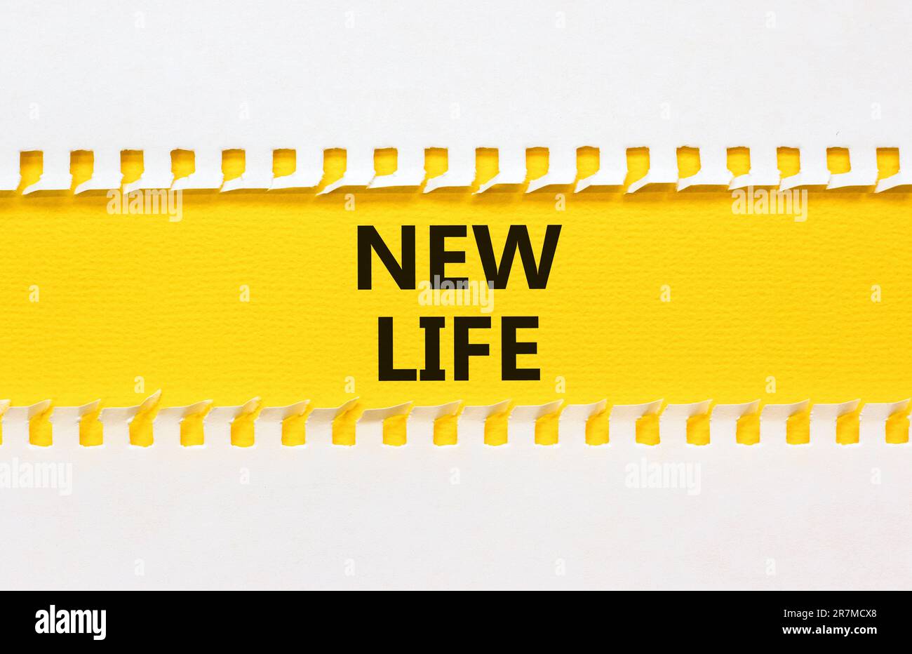New life symbol. Concept words New life on beautiful yellow paper on ...
