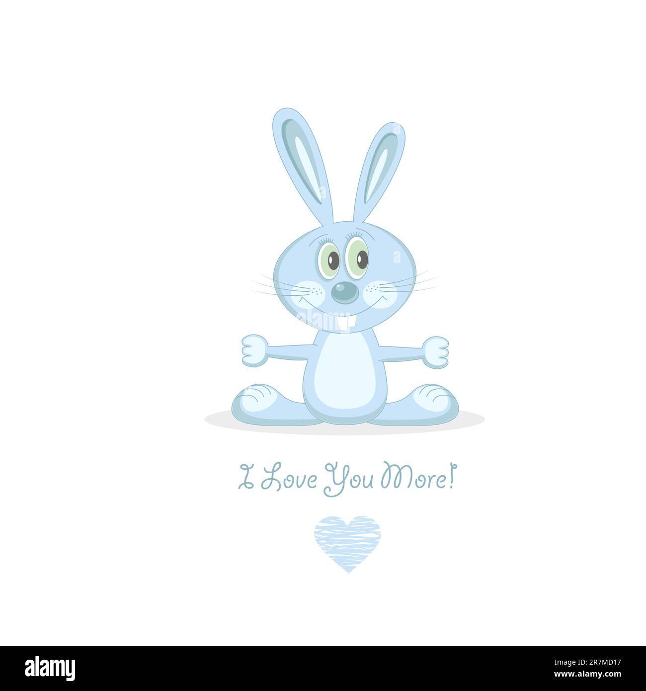 Cute blue love rabbit. Vector Illustration Stock Vector Image & Art - Alamy