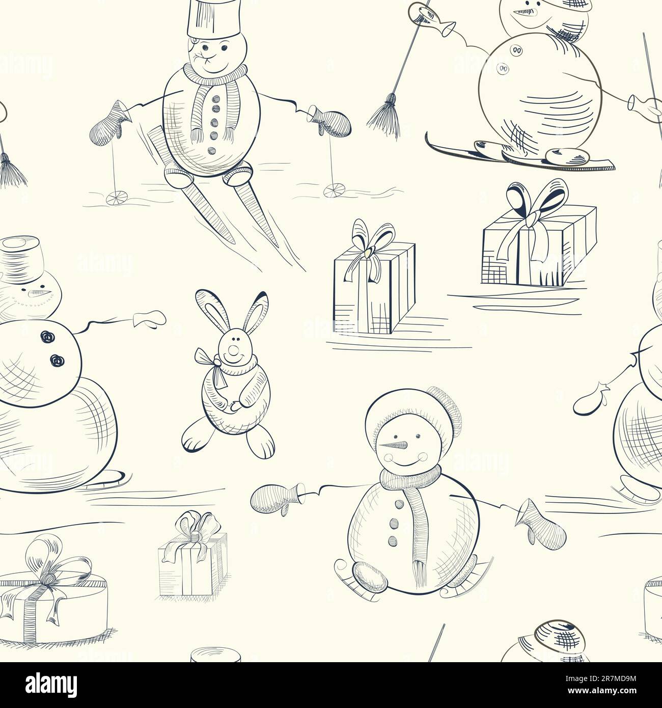 Cartoon rabbit seamless new Stock Vector Images - Alamy