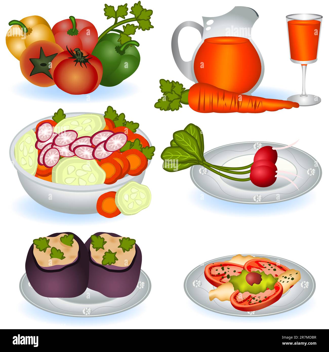 A collection of different Vegetarian food icons - part 1 Stock Vector ...