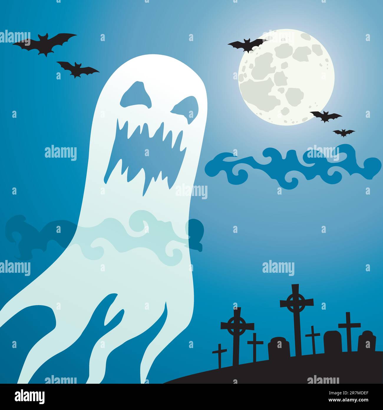 Ghost night painting Stock Vector Images - Alamy