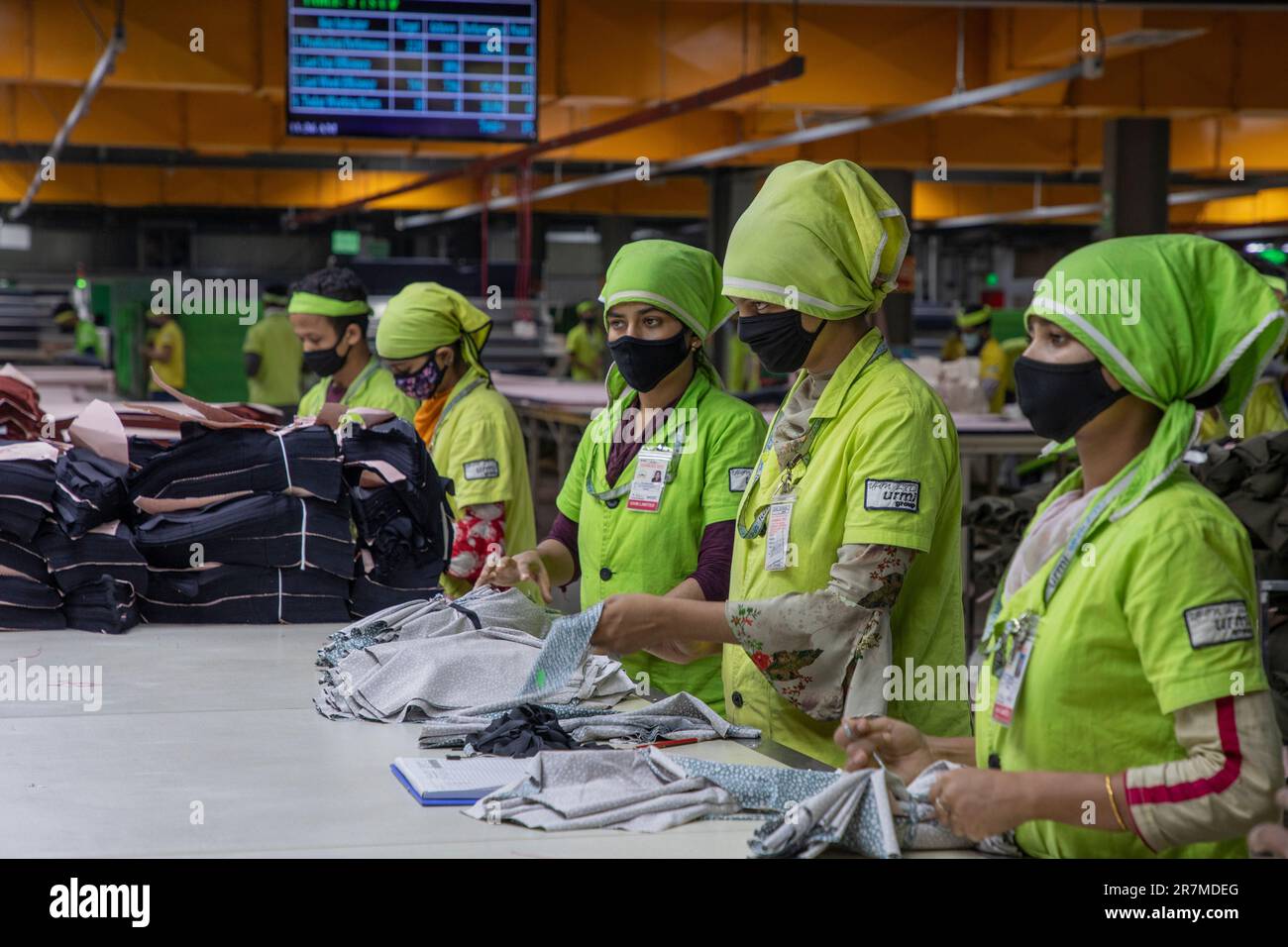 Ready-made garments (RMG) workers working in a LEED Certified Green Garment factory at Adamjee ...