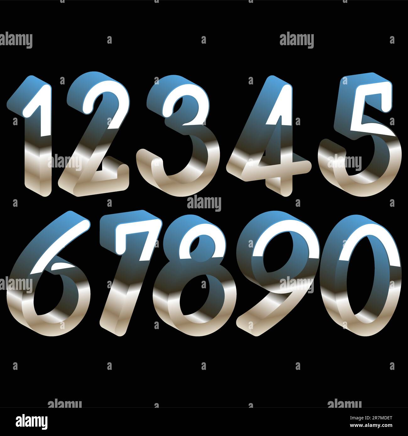 numbers chrome 3d Stock Vector Image & Art - Alamy