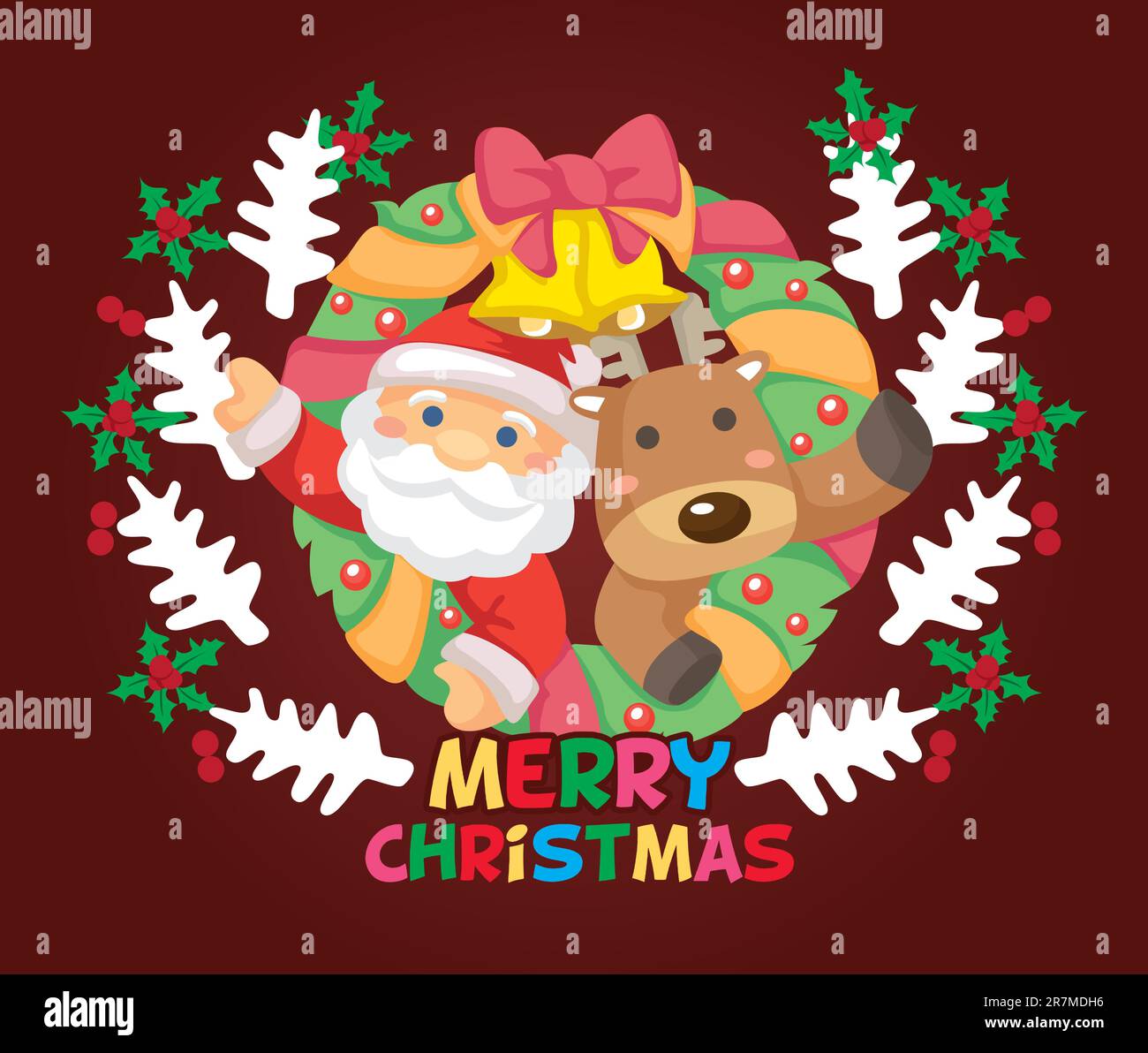 cartoon xmas card Stock Vector Image & Art - Alamy