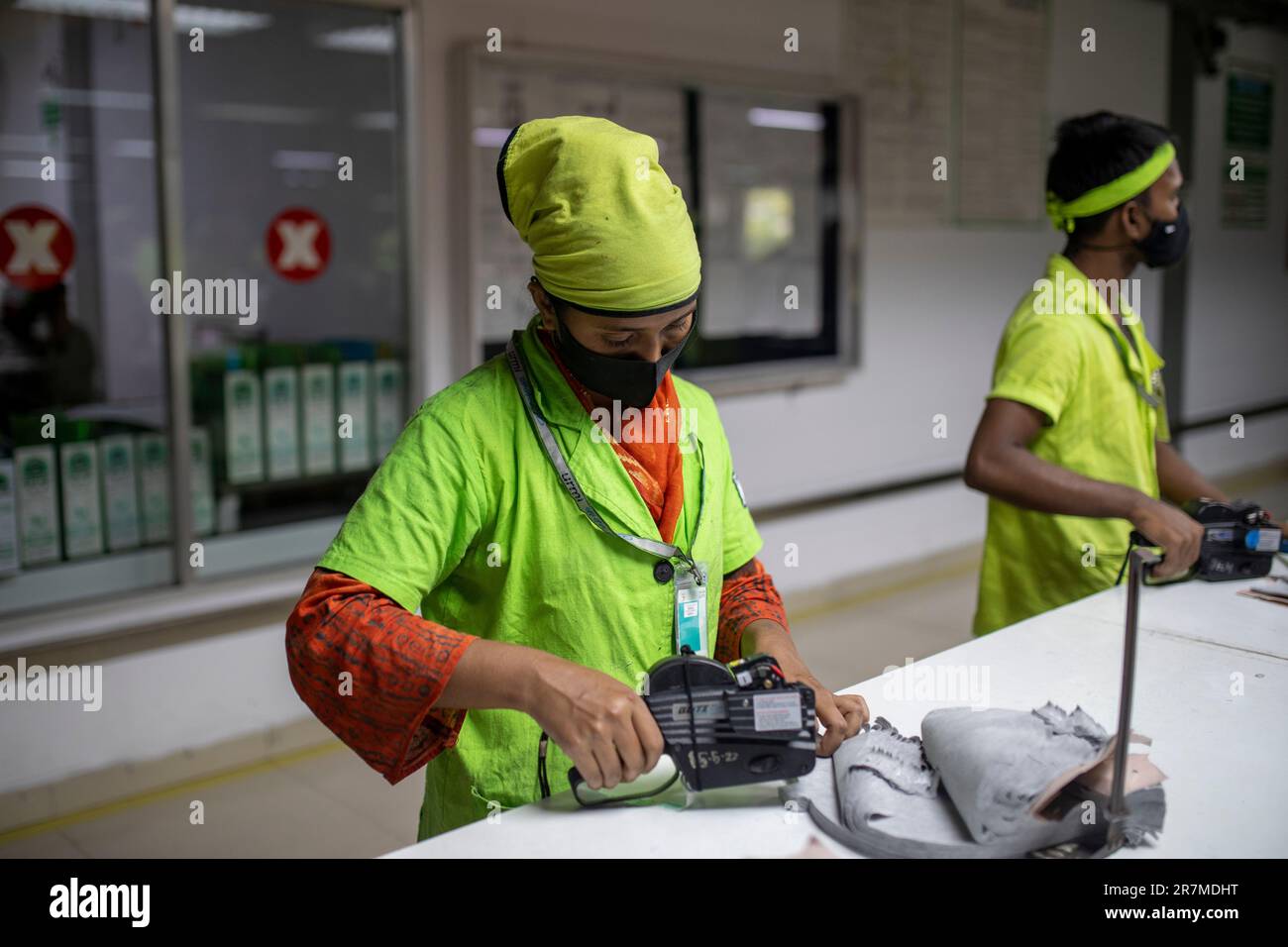 Ready-made garments (RMG) workers working in a LEED Certified Green Garment factory at Adamjee ...