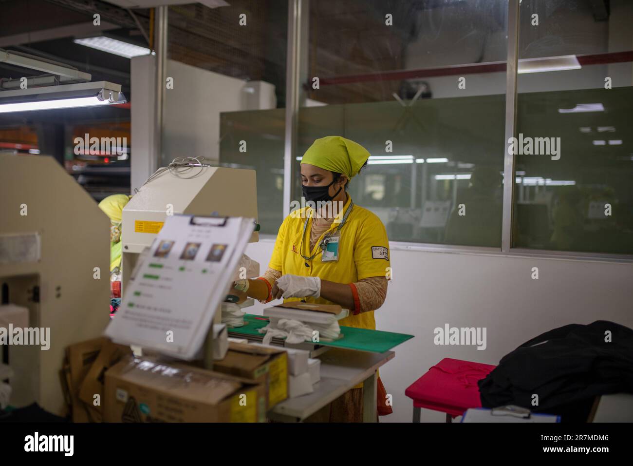 Ready-made garments (RMG) workers working in a LEED Certified Green Garment factory at Adamjee ...