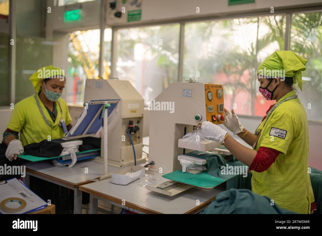 Ready-made garments (RMG) workers working in a LEED Certified Green ...